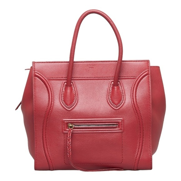 Celine | Bags | Celine Womens Leather Handbagtote Bag Red Color | Poshmark